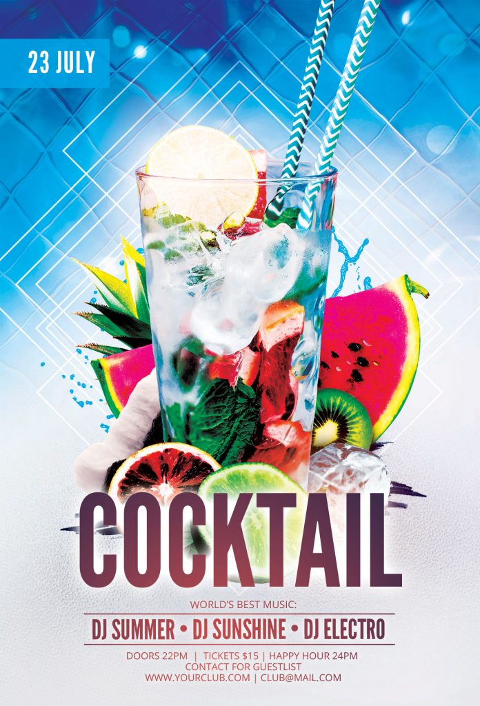 The best Cocktail Flyer Templates for photoshop • styleWish