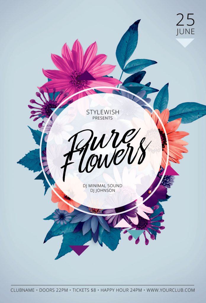 The best Floral Flyer Templates for photoshop • styleWish