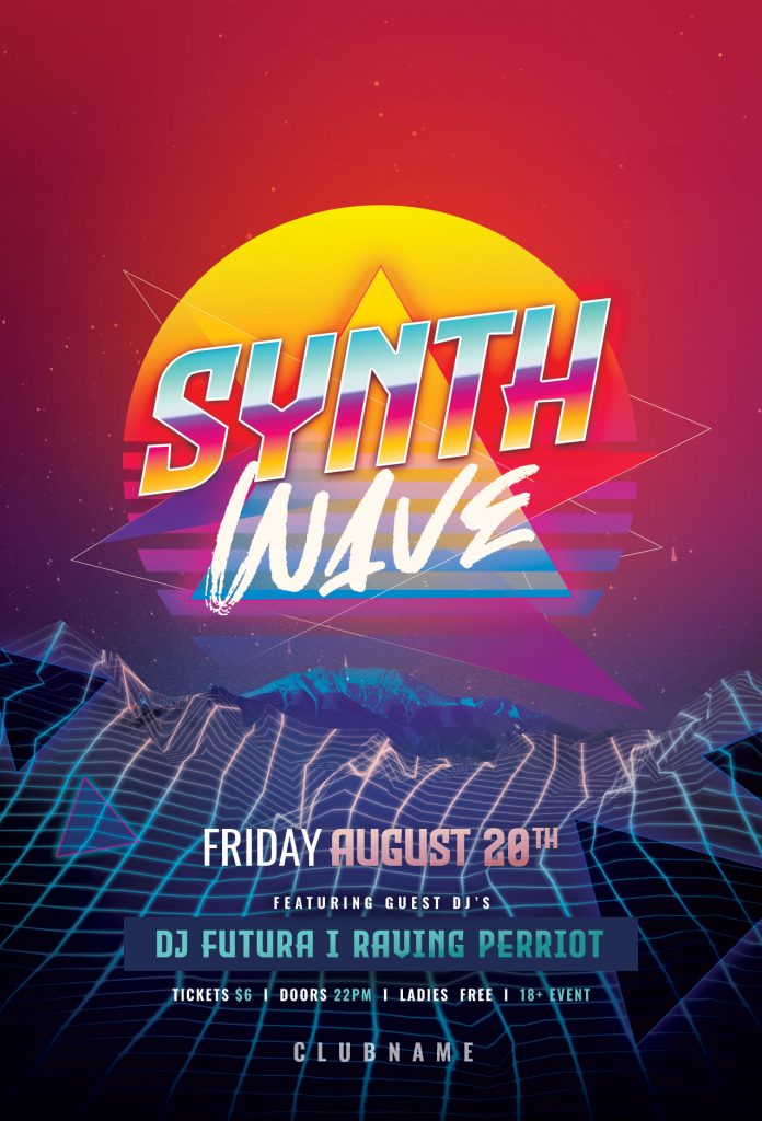 The best Retro Wave Flyer Templates for photoshop • styleWish